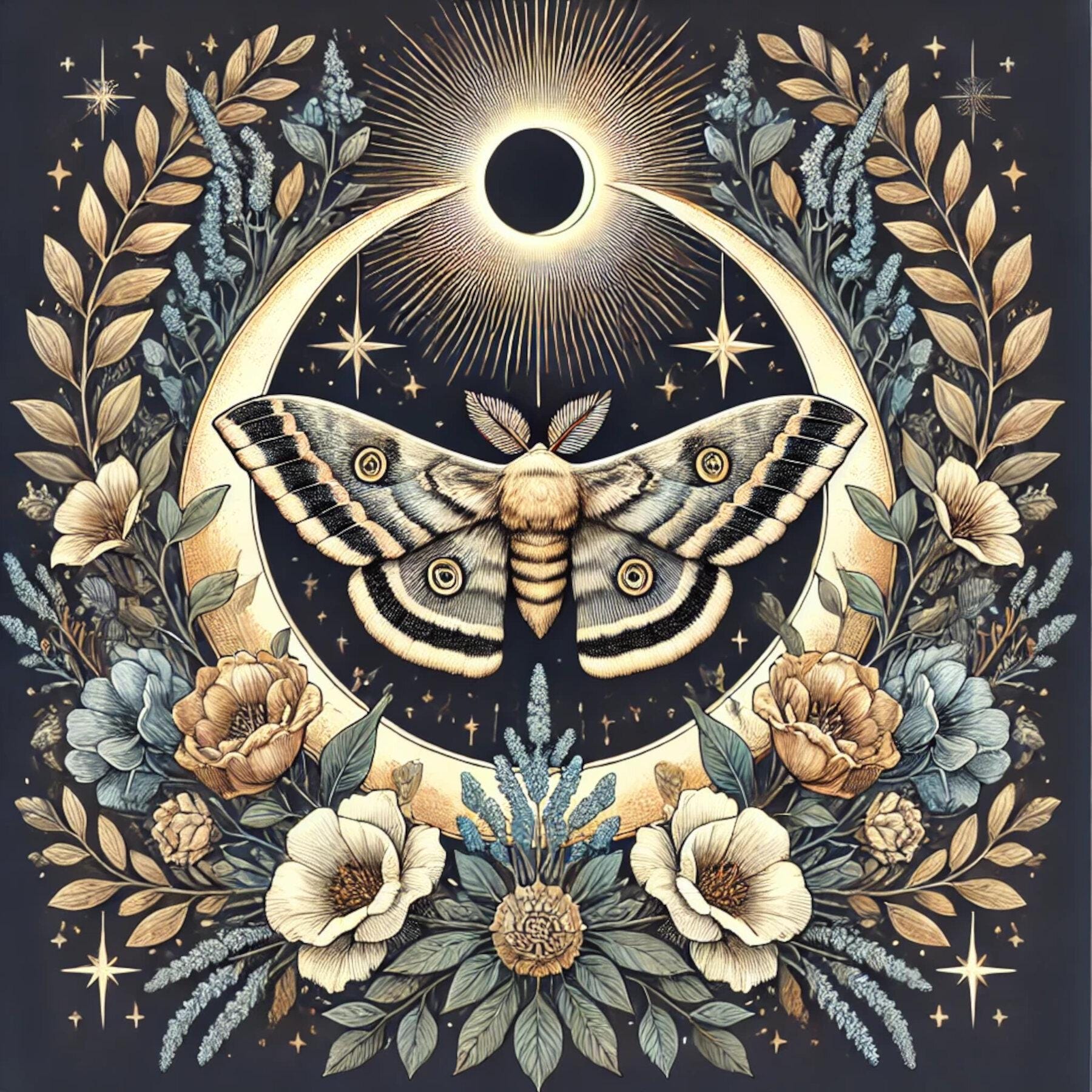 Celestial Moth, Fantasy Clipart, Moth, Celestial Image, Celestial ...