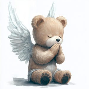 Whispers of Heaven, Angel Teddy, Cute Bear Art, Praying Bear, Baby ...