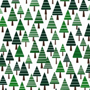 10 Green Christmas Tree Repeat Pattern Clipart, 12x12 Size ...