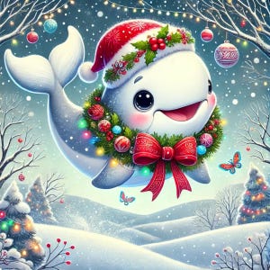 10 Whales Love Christmas Clipart, Whales, Ocean Animals, Christmas ...