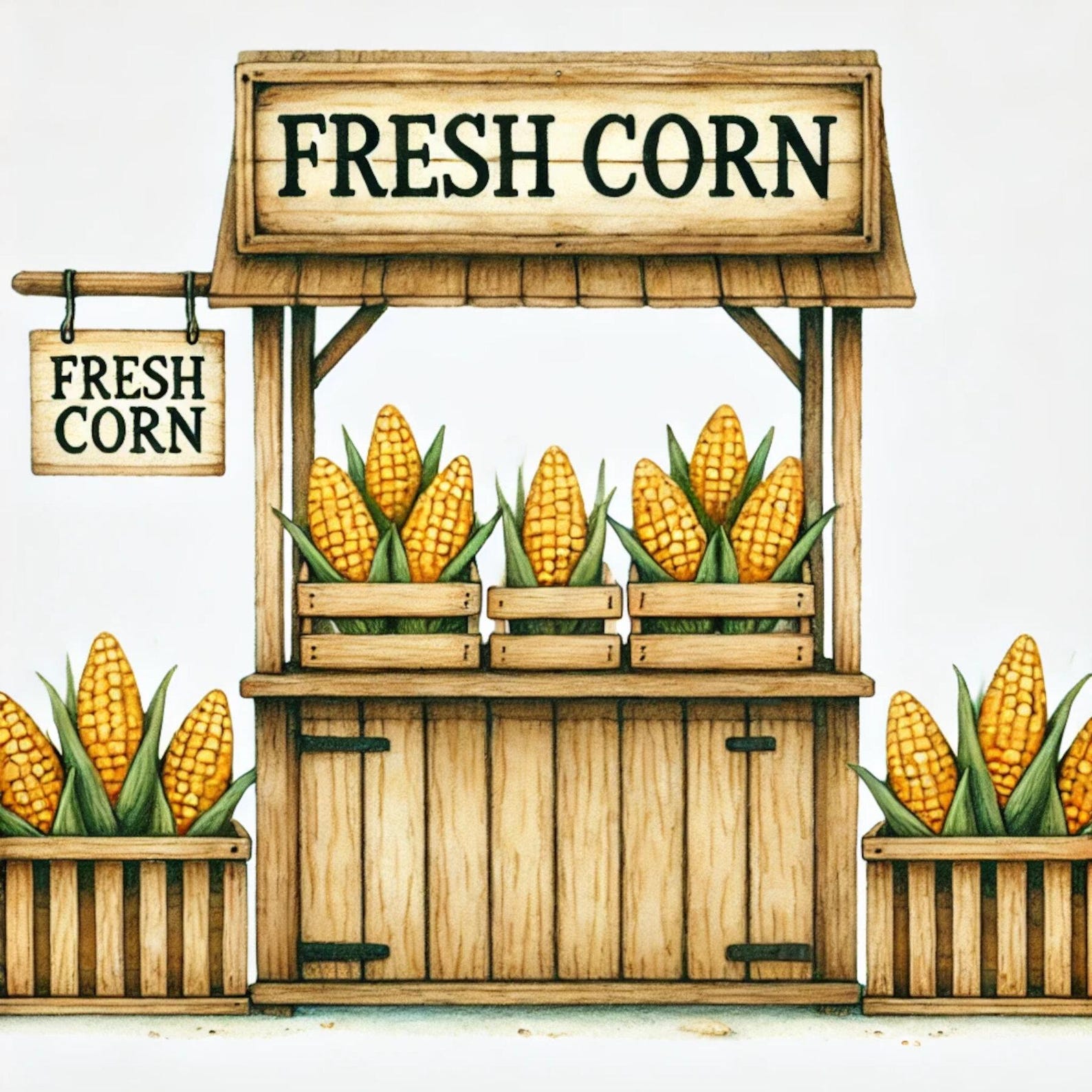 Farm Stand Clipart, Fresh Produce Art, Market Stall, Vegetable Shop ...