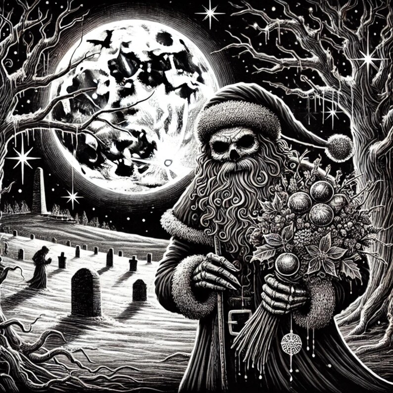 10 Dark Santa Clipart Images, Digital Prints, Santa Clipart, Santa ...