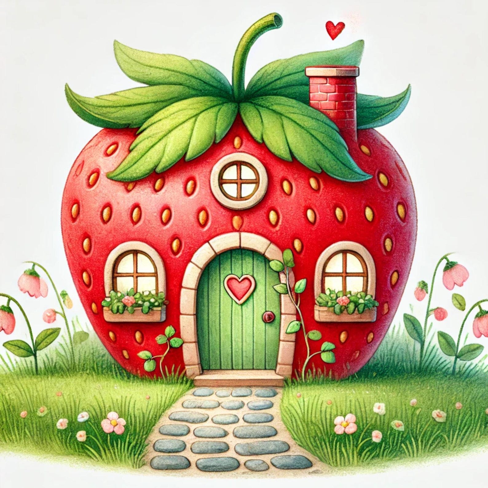 Strawberry Nook, Strawberry House, Fairy Tale Home, Cute Cottage ...