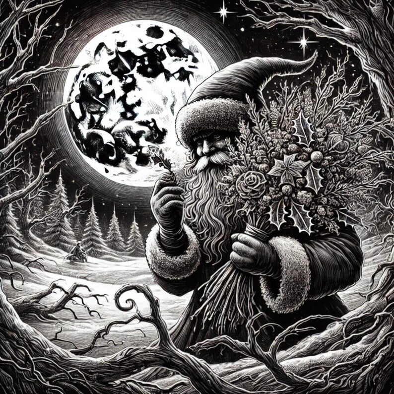 10 Dark Santa Clipart Images, Digital Prints, Santa Clipart, Santa ...