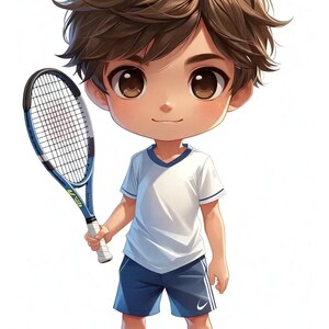 10 Tennis Boy Clipart, Chibi Boy, Tennis, Sports Clipart, Wimbledon ...