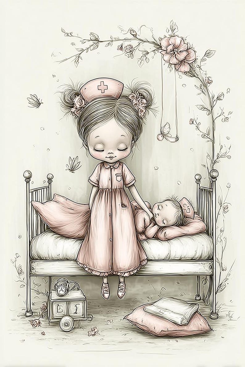 Nurse Dreams, Floral Healing, Bedtime Care, Gentle Nurse, Pastel Roses ...