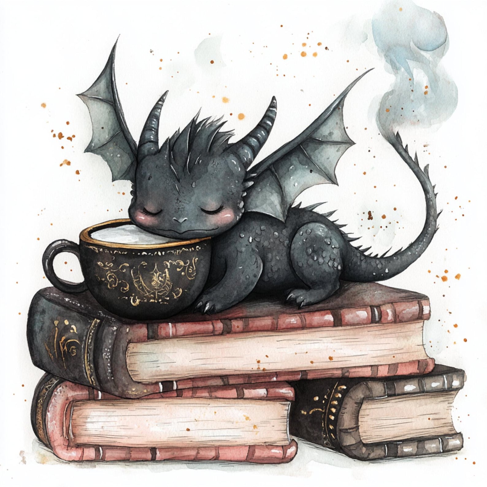 Dragon Book Art, Baby Dragon Art, Cozy Fantasy, Gothic Coffee, Bookish ...