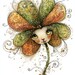 Enchanted Clover Sprite, Whimsical Floral Spirit Art, Watercolor Lucky ...