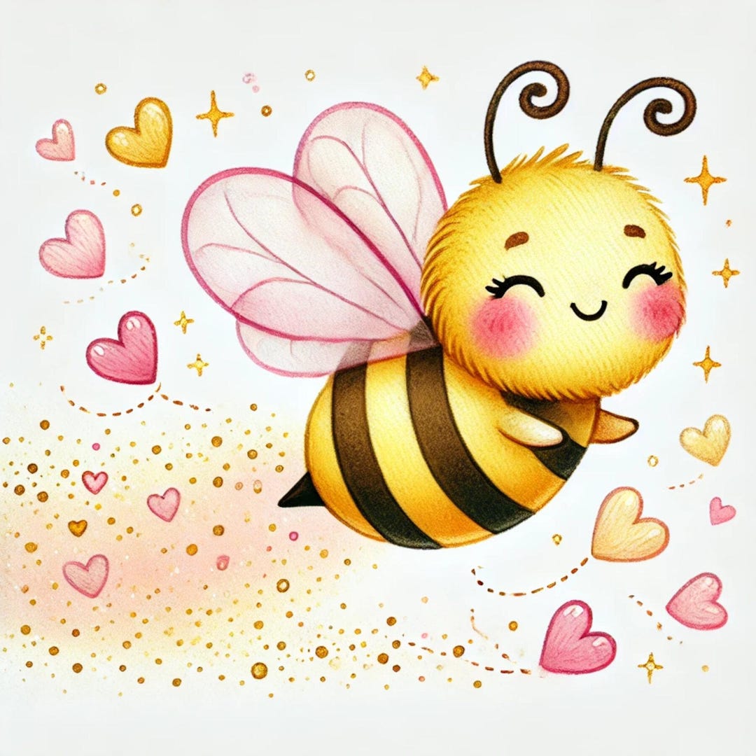 Love Bugs, Love Bug Clipart, Cute Heart Bugs, Whimsical Insects, Pastel ...