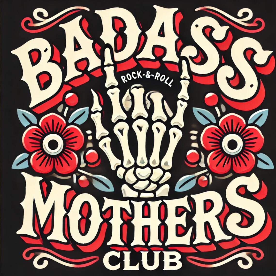Bad Moms Club, Mom Skull Art, Retro Mom Shirt, Punk Mom Design, Edgy ...