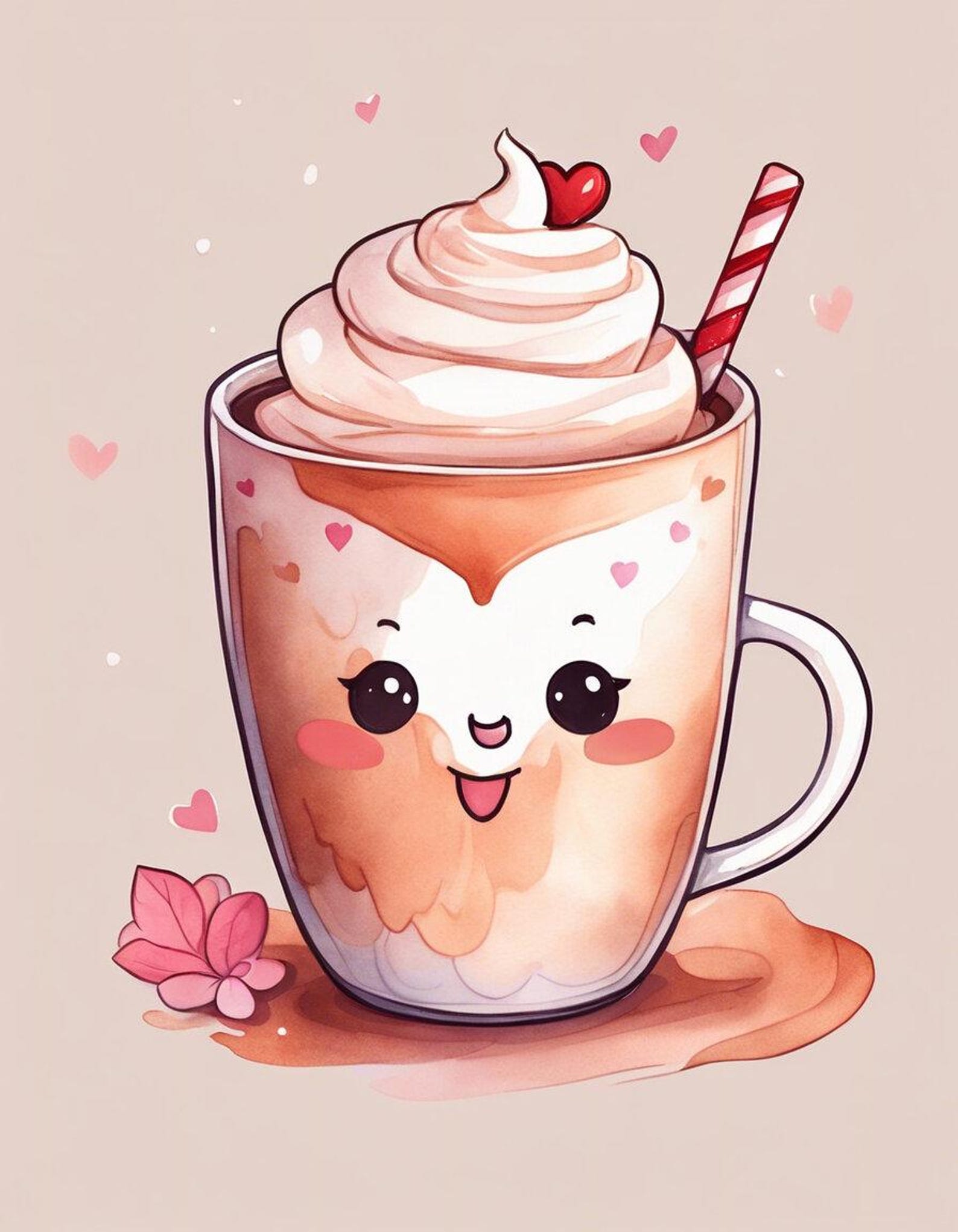 12 Cute Kawaii Hot Chocolate Clipart, Drinking Chocolate, Hot Cocoa ...