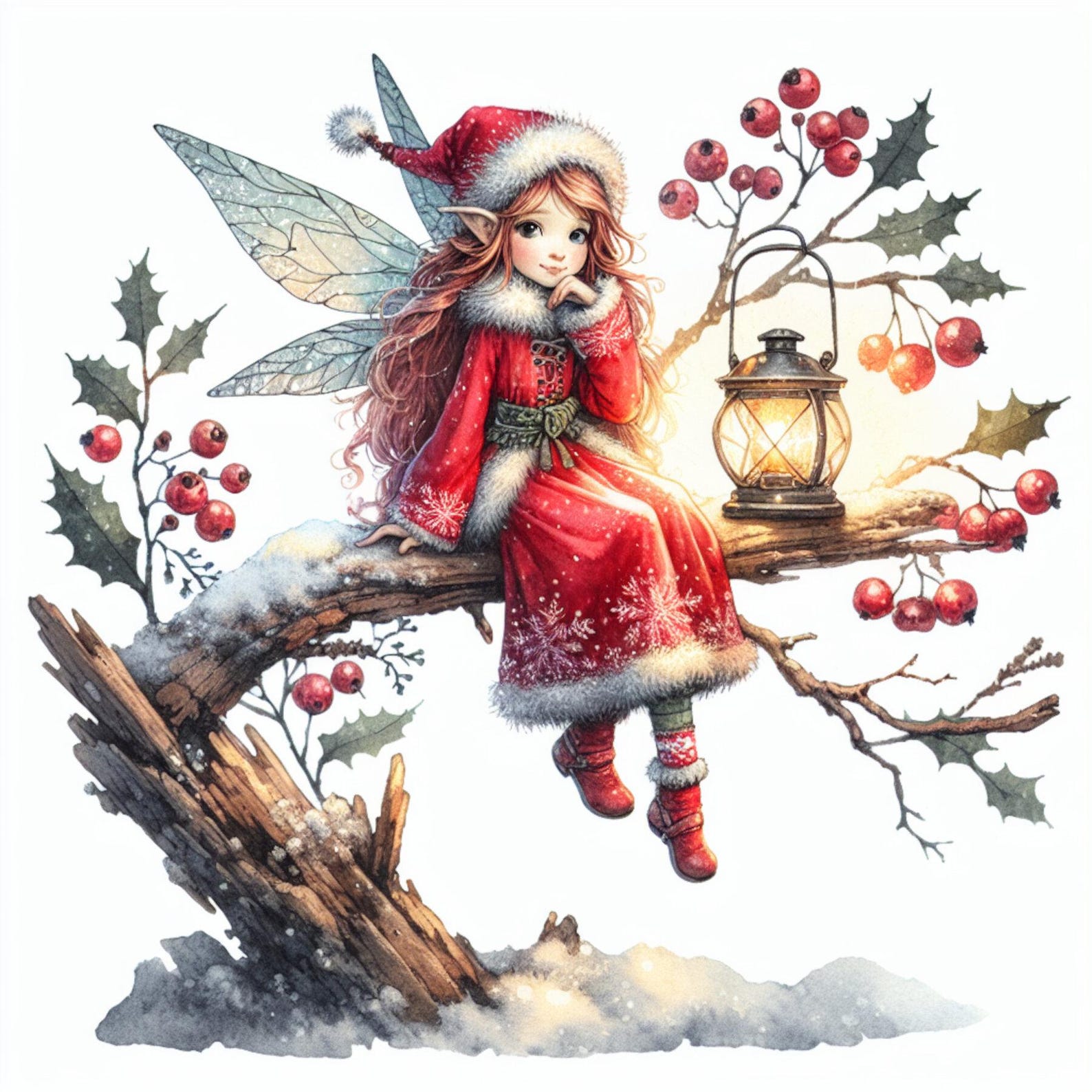 20 Christmas Fairy Clipart Bundle, Christmas JPG Bundle, Fantasy ...