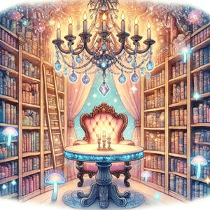 Magical Libraries, Fantasy Art Images, Library Clipart, Book Themes ...