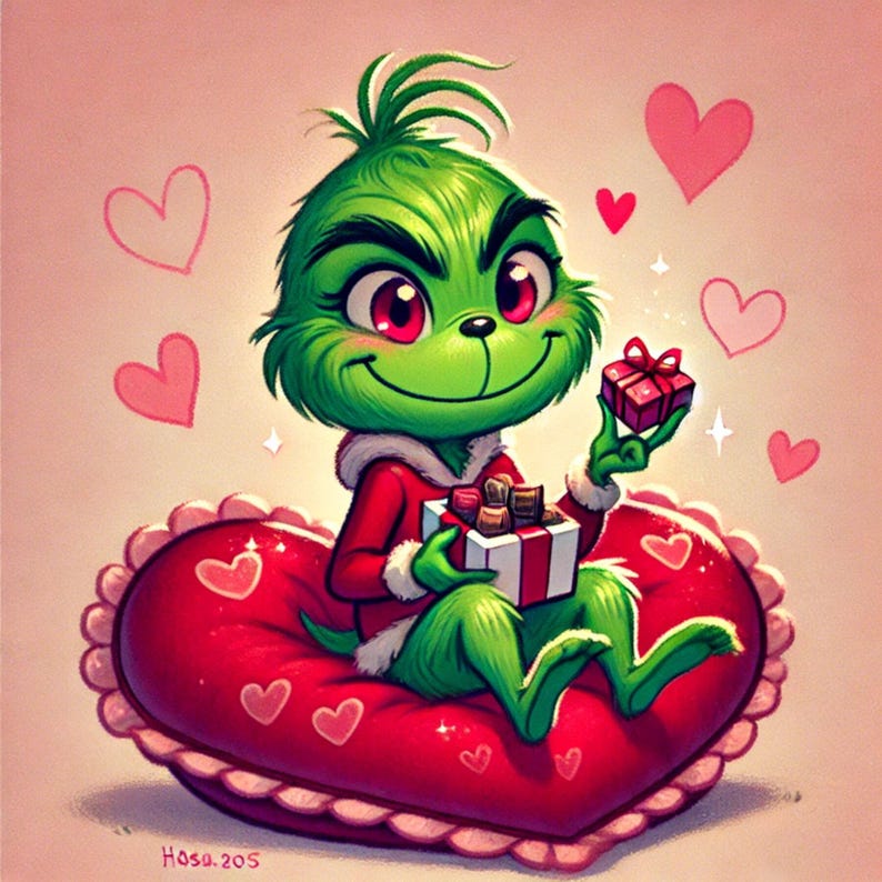 Grinch Valentine, Mischief Love, Heart Humor, Love Whimsy, Cheeky ...