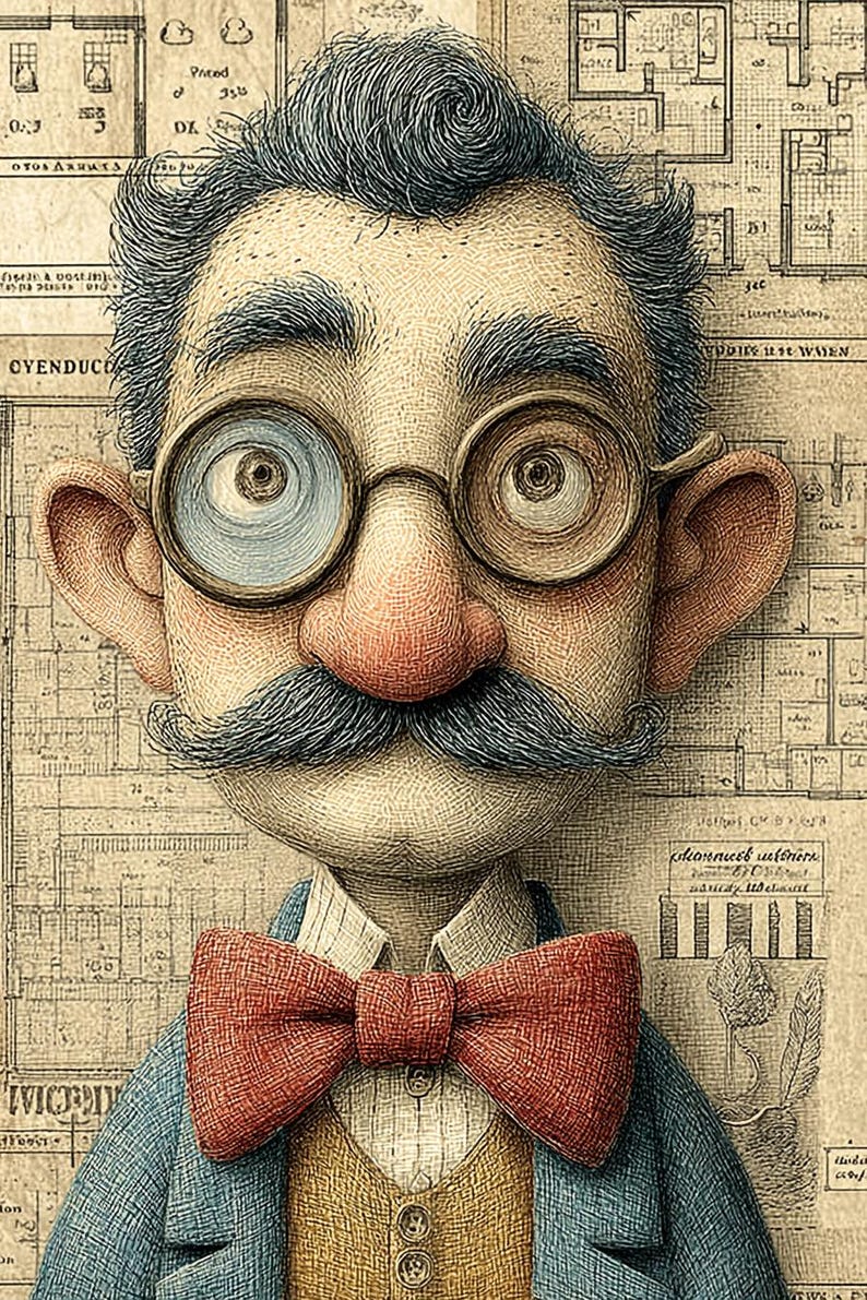 Whimsy Scholar, Big Bow Tie, Wide Glasses, Map Nerd, Book Lover, Quirky ...