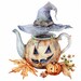 Witch Teapot, Spooky Pot, Halloween Art, Pumpkin Kettle, Magic Teapot ...