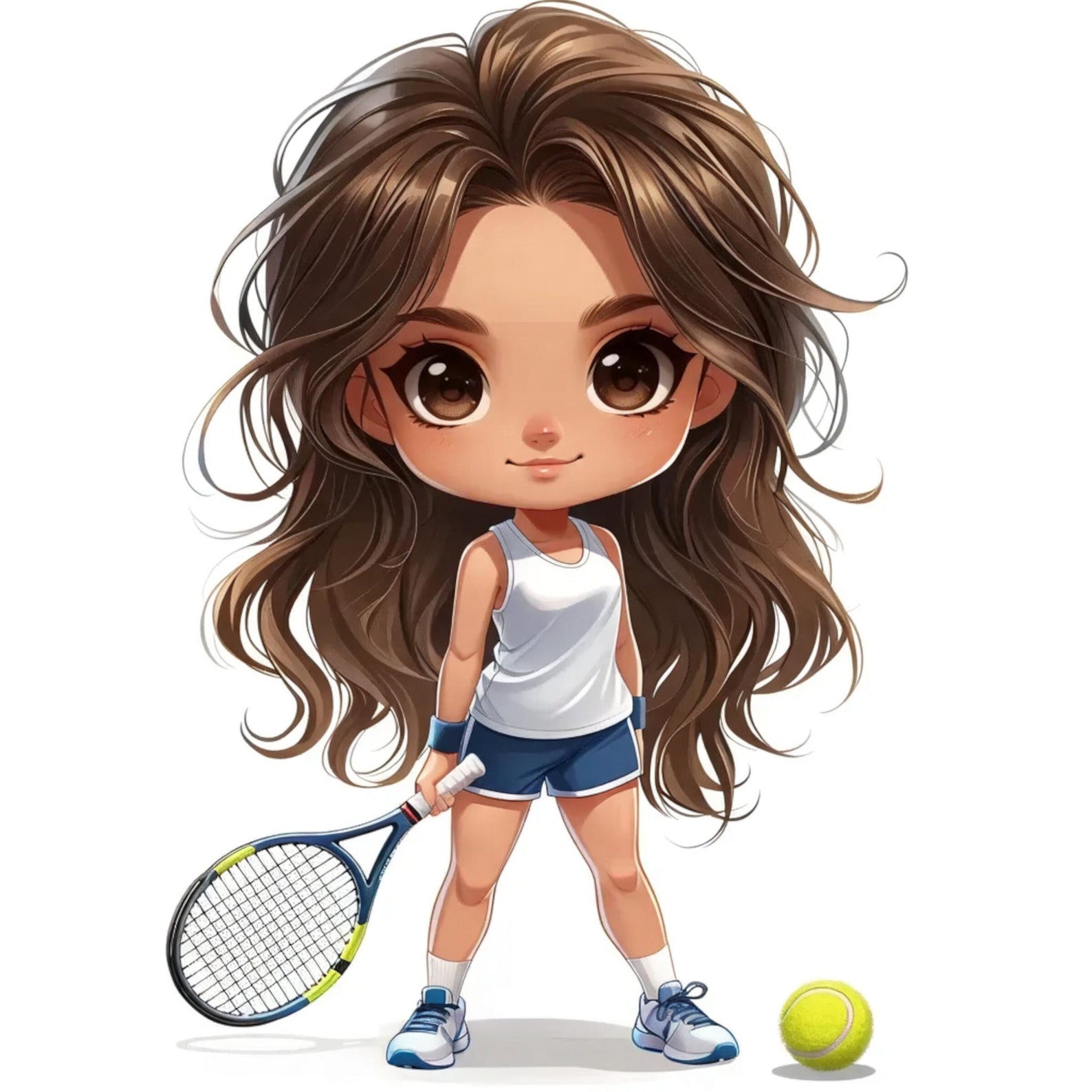 10 Tennis Girl Clipart, Chibi Girl, Tennis, Tennis Player, Wimbledon ...