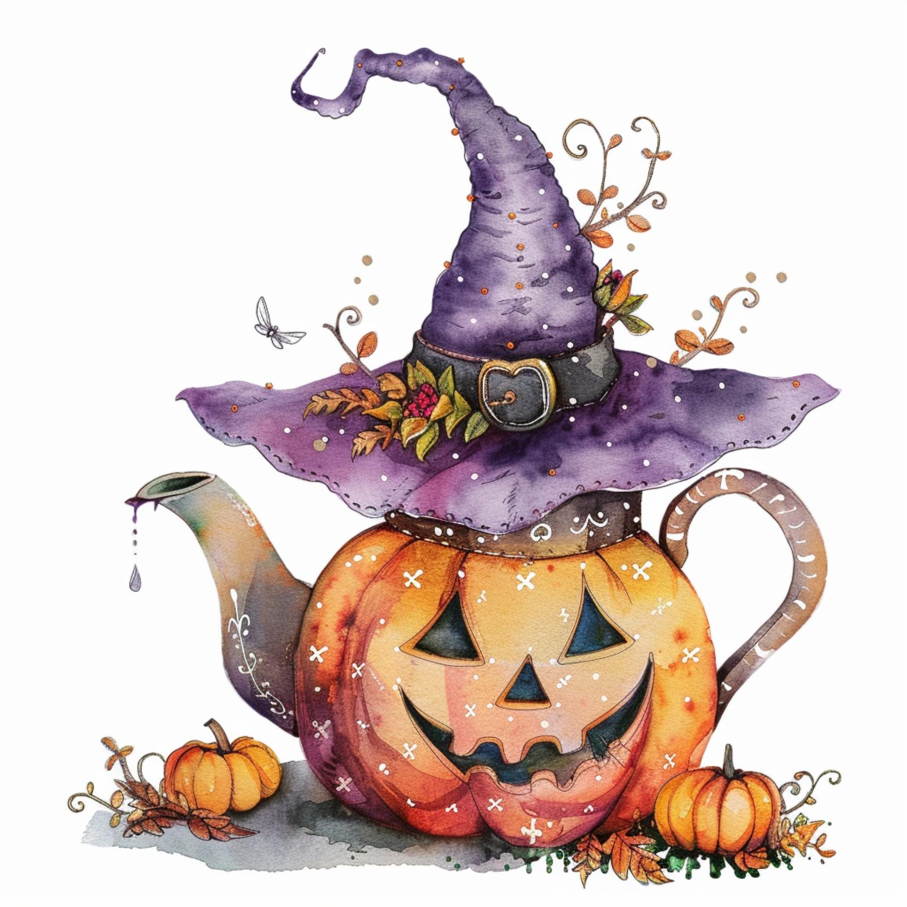 Witch Teapot, Spooky Pot, Halloween Art, Pumpkin Kettle, Magic Teapot ...