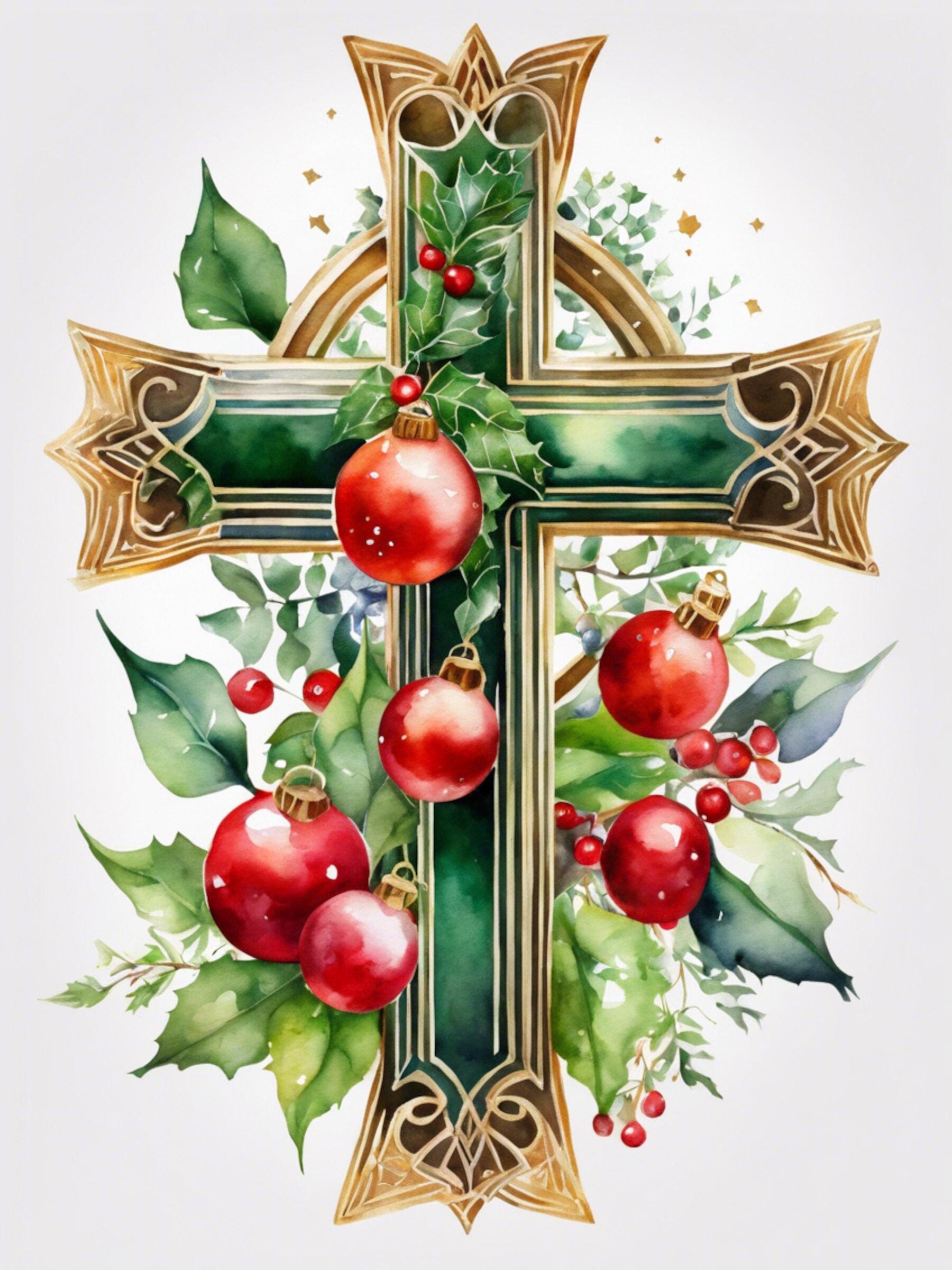 Holly Cross, Christmas Cross, Religious Festival, Cross of Christ ...