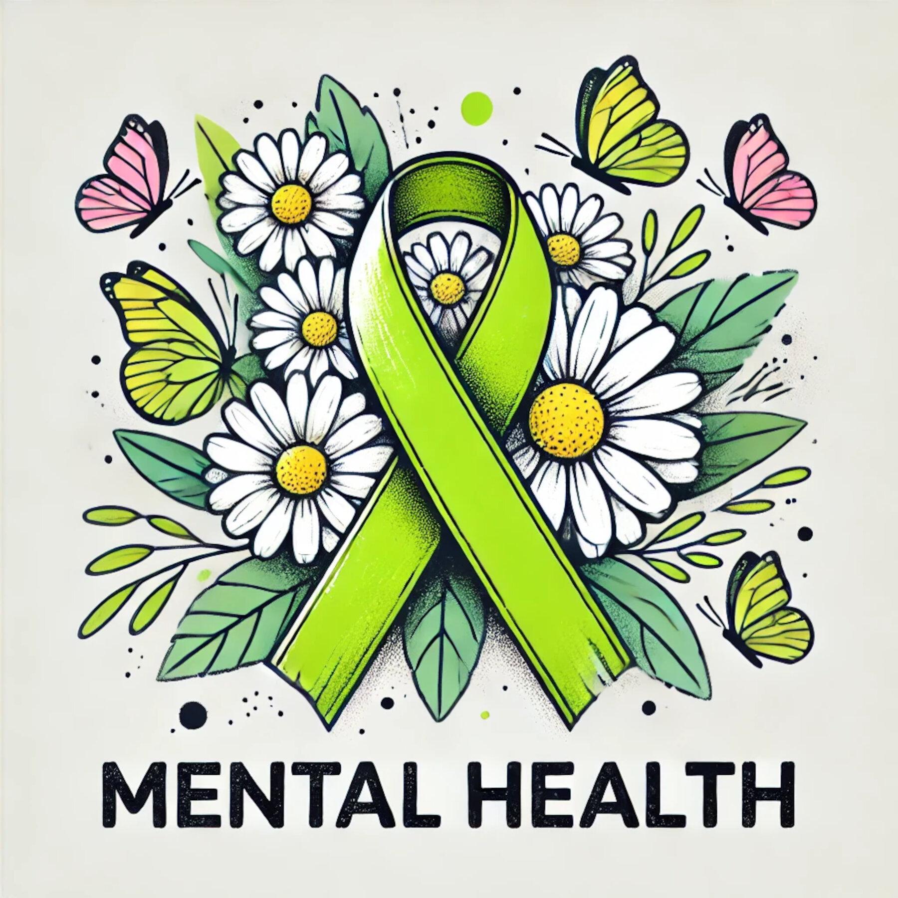 Mental Health Awareness, Mental Health Clipart, Lime Green Ribbon ...