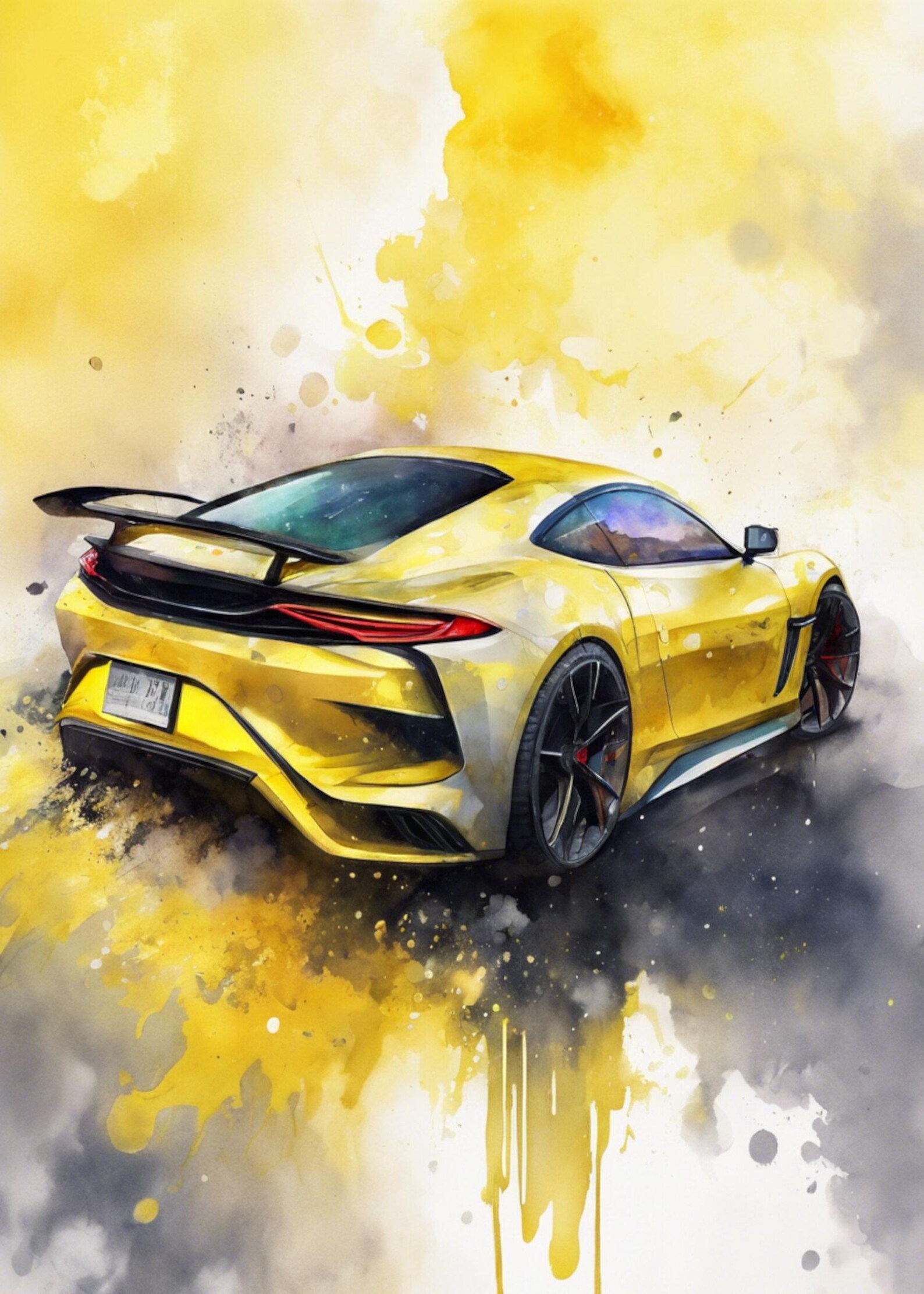 Set of 12 Watercolor Cars - High Performance Vehicle, Racing Cars ...