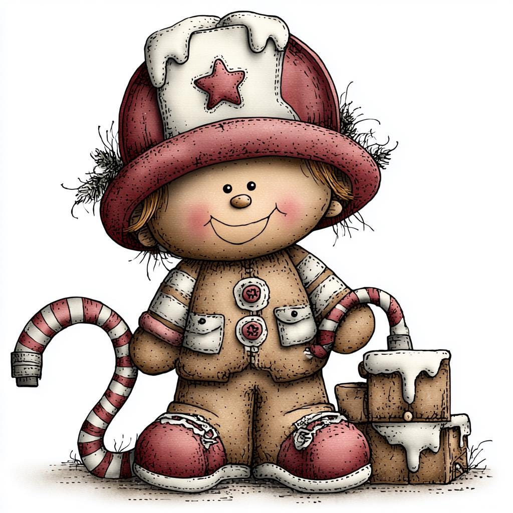 Gingerbread Hero, Christmas Firefighter, Cookie Fireman, Holiday Rescue ...