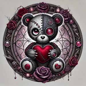 Gothic Teddy, Gothic Bear, Eerie Valentine, Dark Whimsy, Haunted Teddy ...