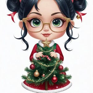 10 Cute Christmas Girls Clipart Bundle, Festive Clipart, Digital ...