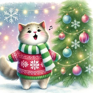 10 Cute Cats Choir Images, Cats Choir JPG, Cute Cats, Whimsical Cats ...