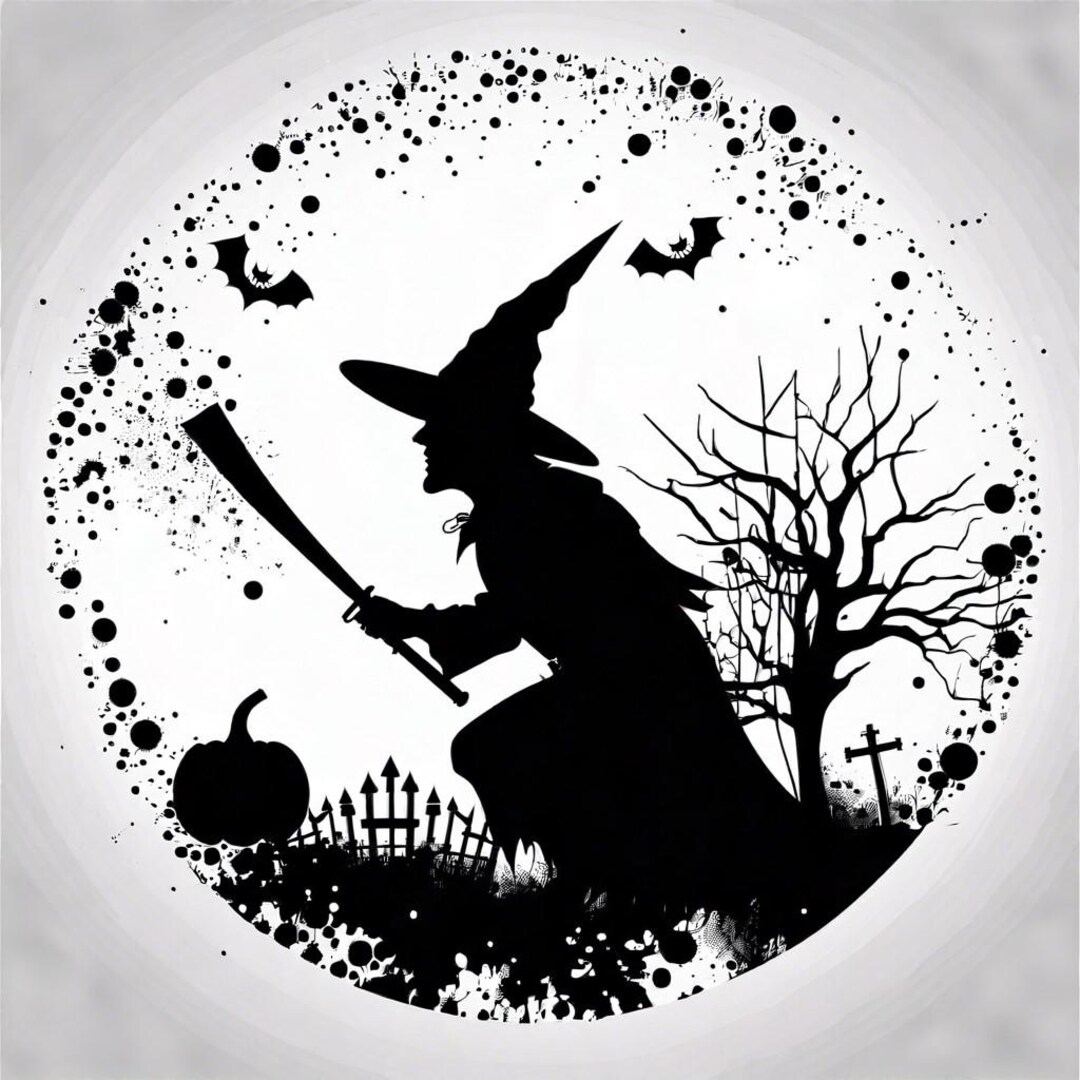 Circle of Hex, Witch Art, Spooky Print, Halloween Art, Ink Splatter ...