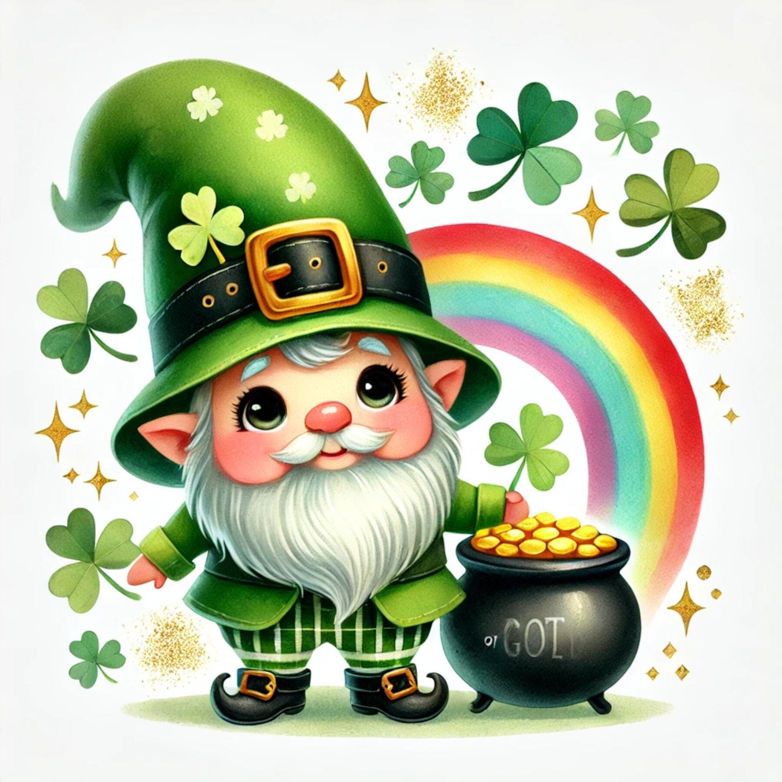 St. Patricks Day Gnomes 2, JPG Clipart Images, Irish Heritage, Shamrock ...