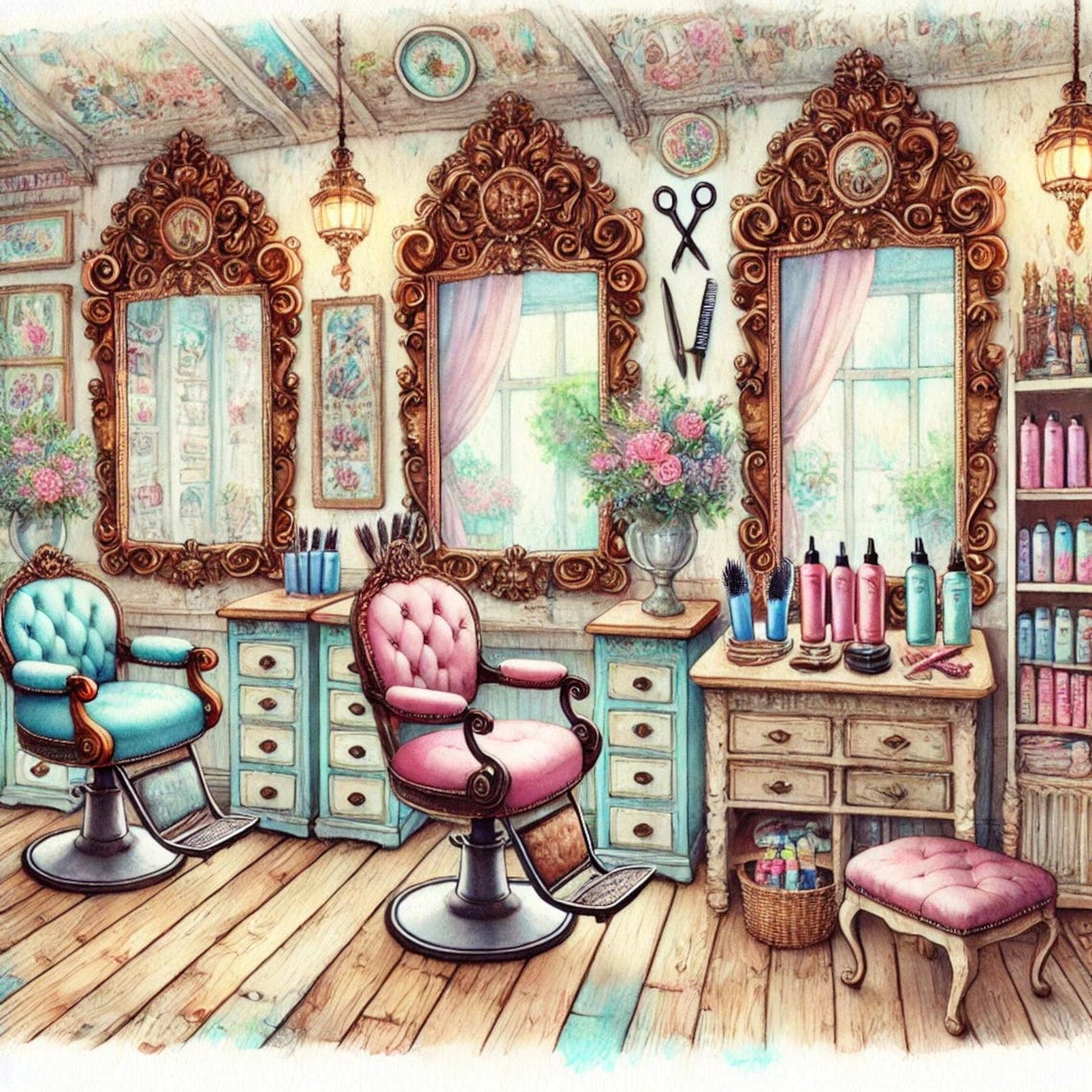 The Village Hairdresser, Hair Salon, Vintage Decor, Cozy Interior, Hair ...