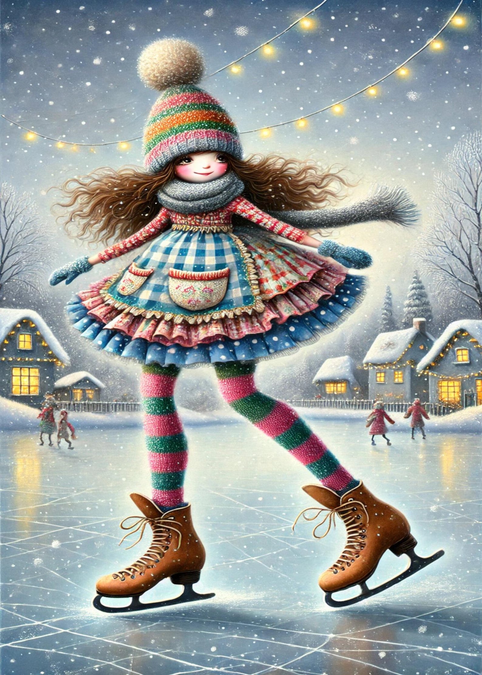 10 Whimsical Ice Skating Clipart: Fun, Playful Characters Gliding on ...