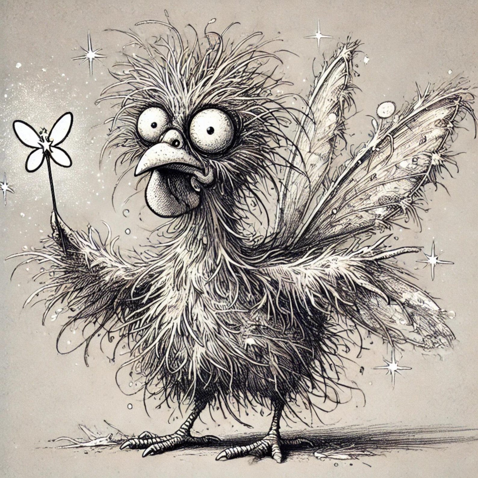 Quirky Chicken Clipart, Funny Chicken, Whimsical Birds, Quirky Animals ...