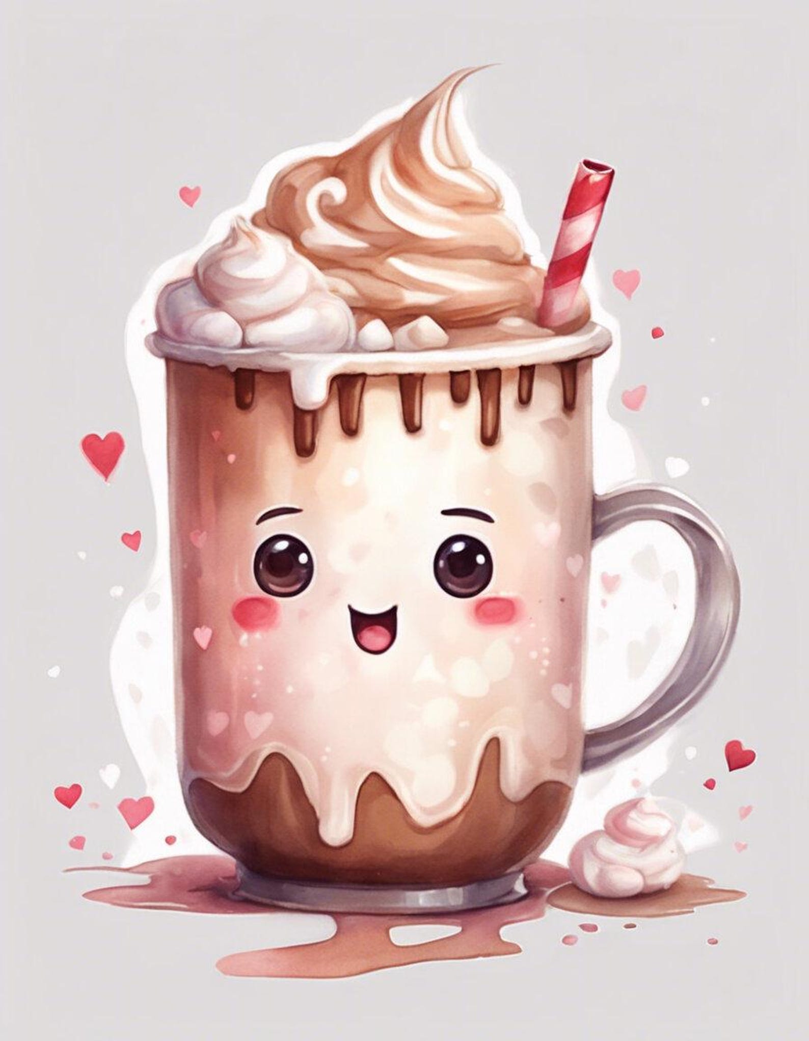 12 Cute Kawaii Hot Chocolate Clipart, Drinking Chocolate, Hot Cocoa ...