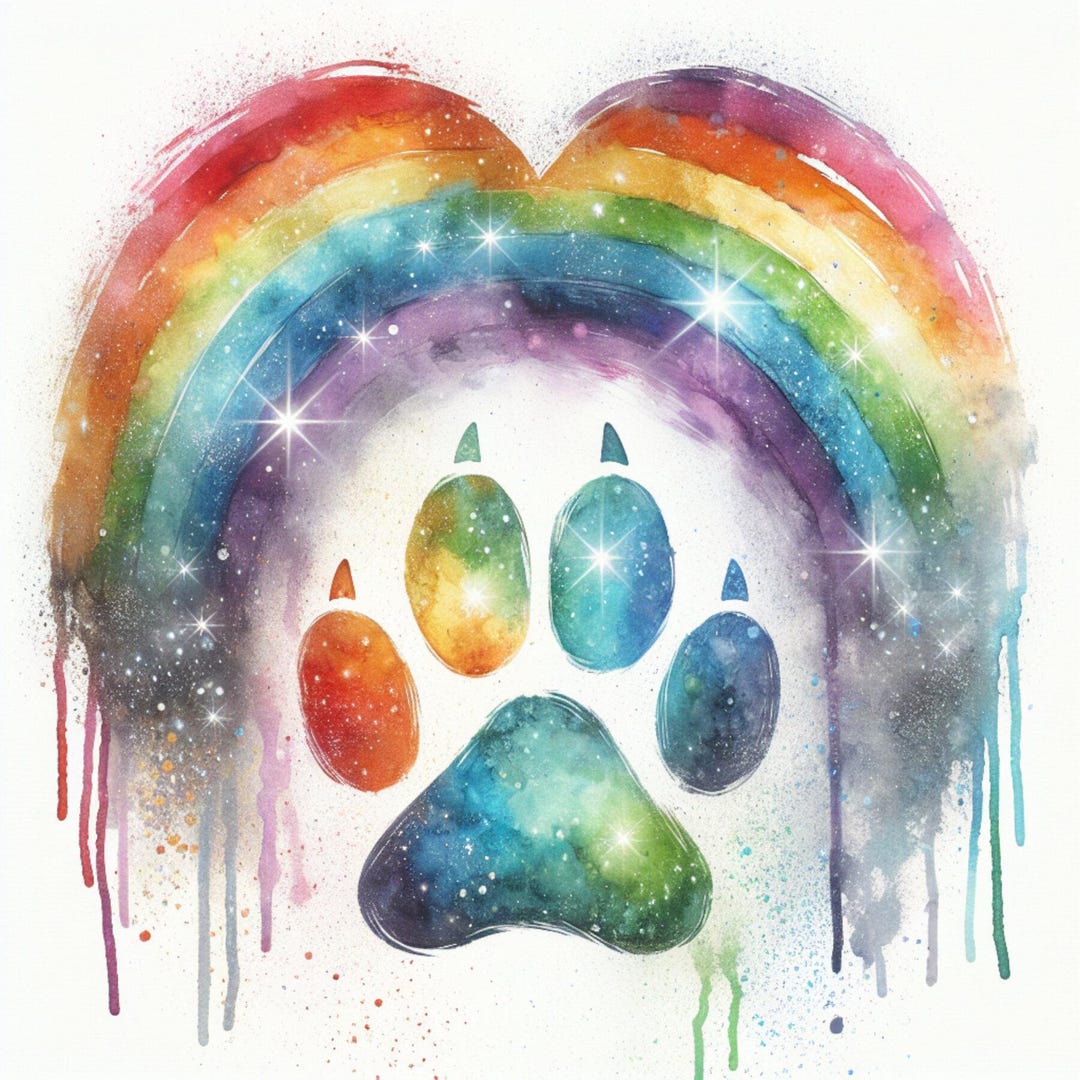 10 Rainbow Pawprint Clipart, Pawprint Images, Pawprint Jpg, Animal ...