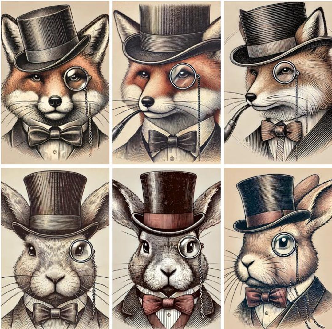 20 Dapper Woodland Animals, Woodland Clipart, Woodland Images, Fox ...