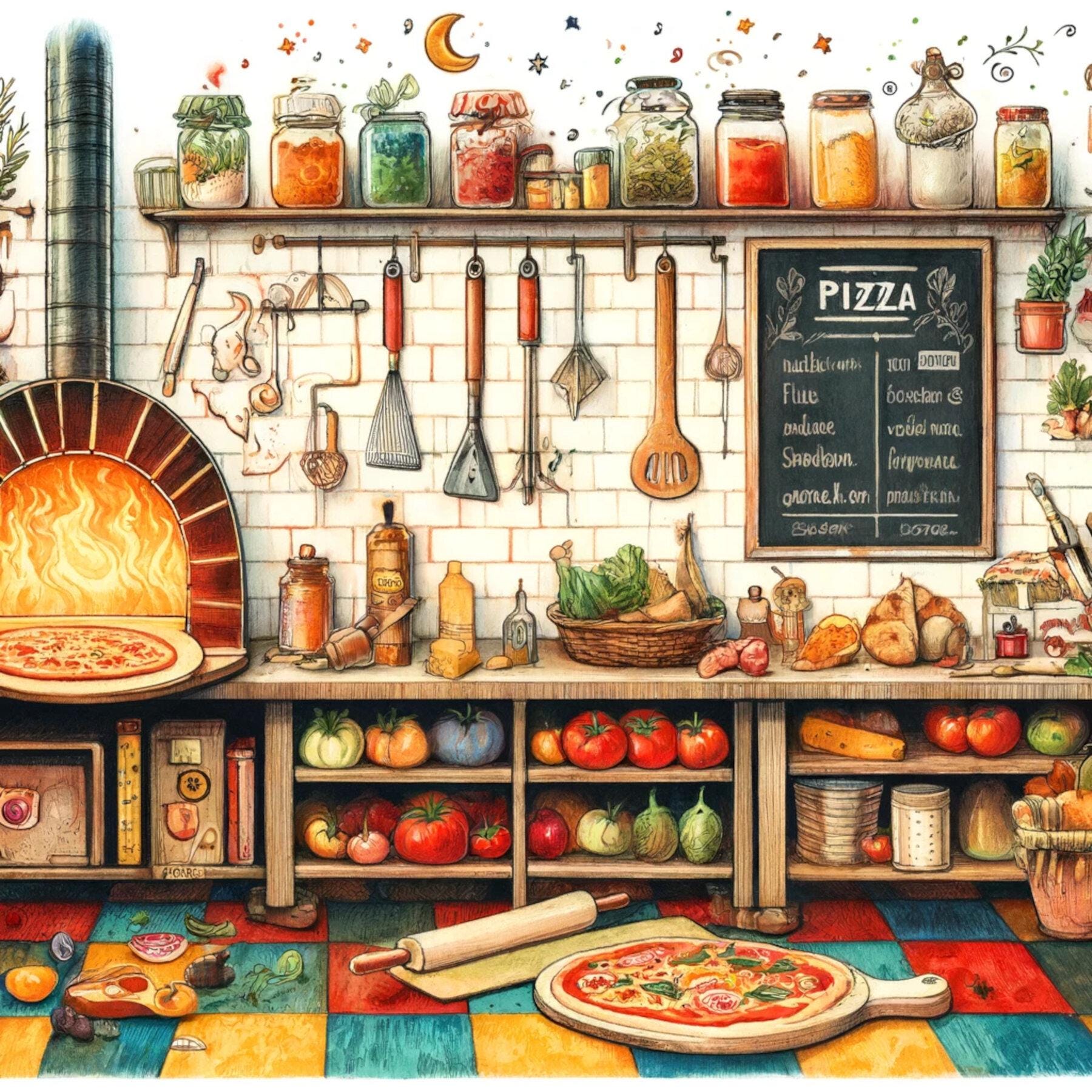 Pizza Shop Clipart, Pizza Clip Art, Watercolor Pizza, Italian Food Art ...