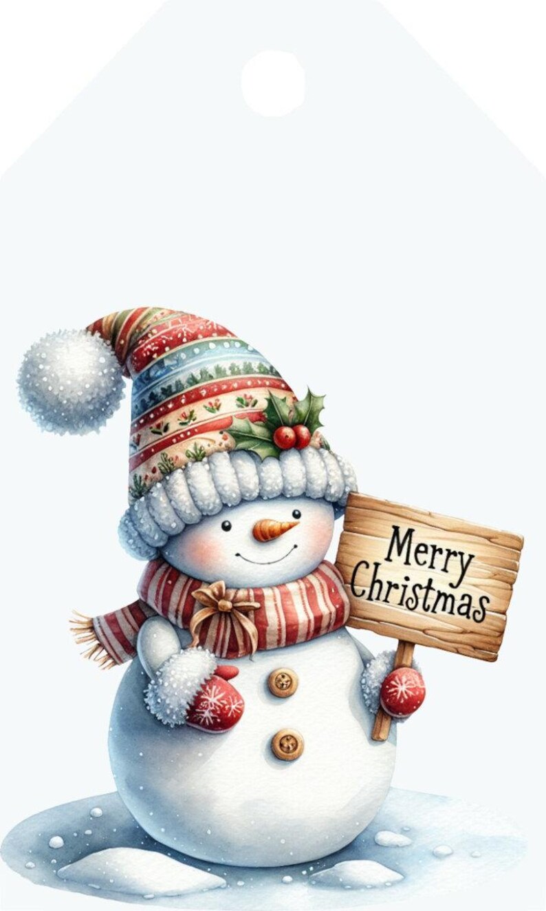 20 Cute Snowman Tags, Gift Tags, Snowman Images, Christmas Tags, Gift ...
