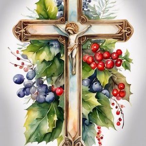 Holly Cross, Christmas Cross, Religious Festival, Cross of Christ ...