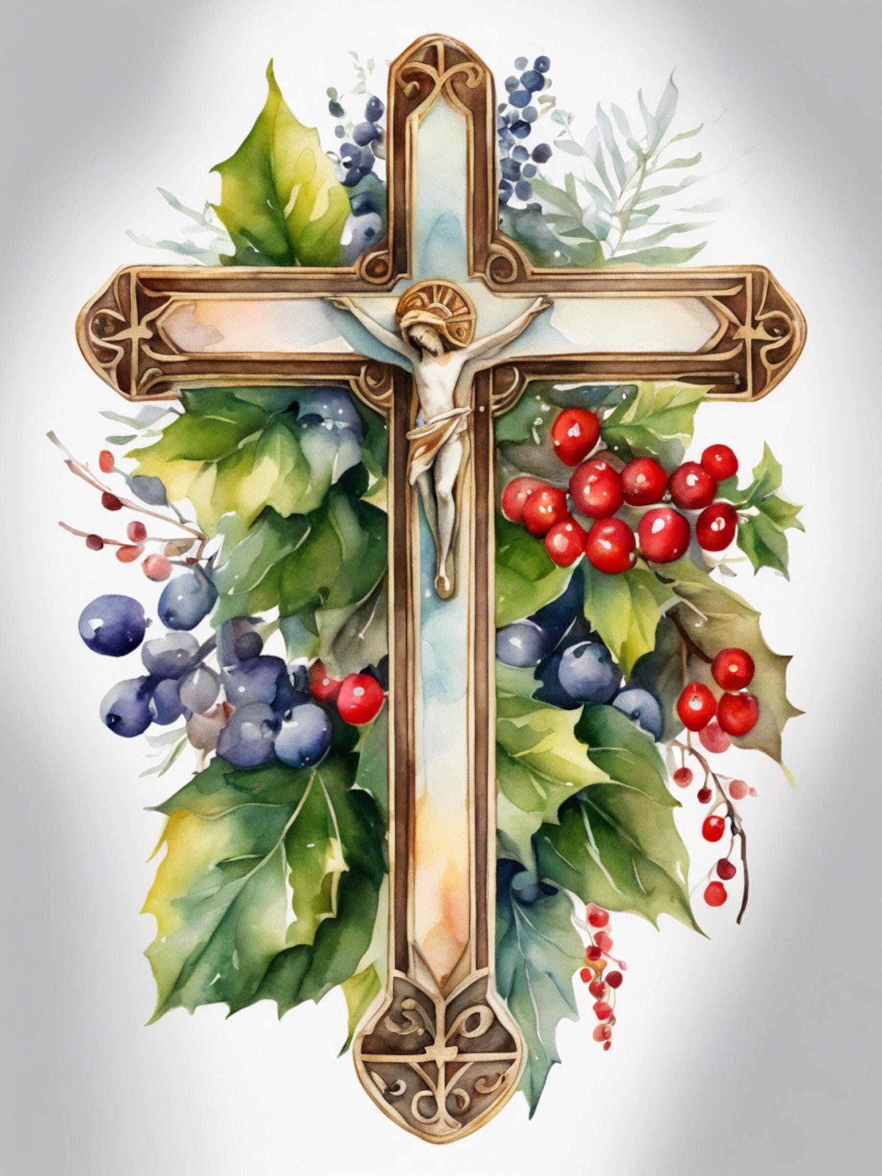 Holly Cross, Christmas Cross, Religious Festival, Cross of Christ ...
