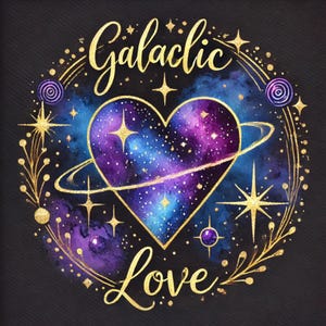 Galaxy of Love, Cosmic Heart Art, Galaxy Love Designs, Starry Romantic ...
