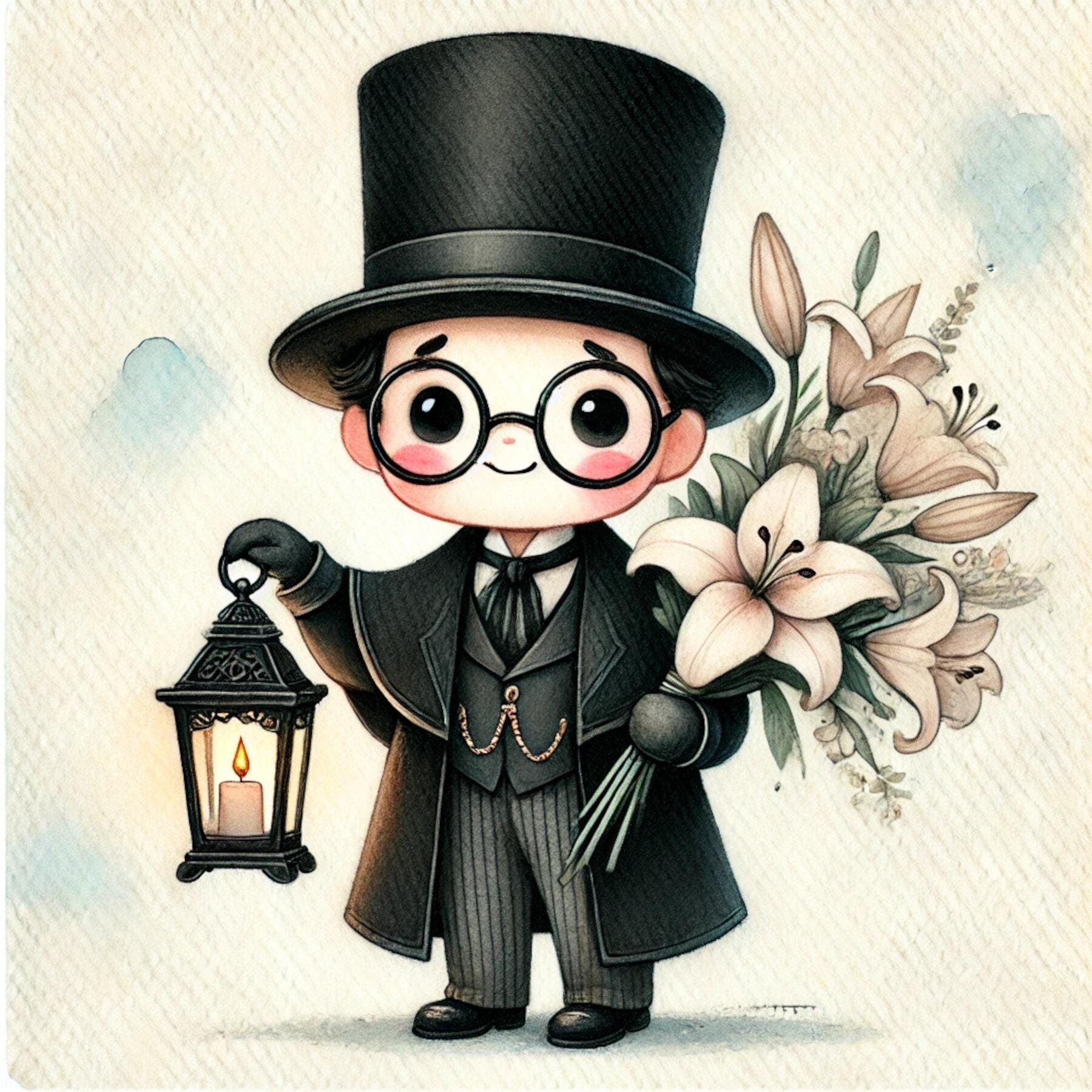 The Undertakers, Funeral Clipart, Undertaker Art, Gothic Watercolor ...