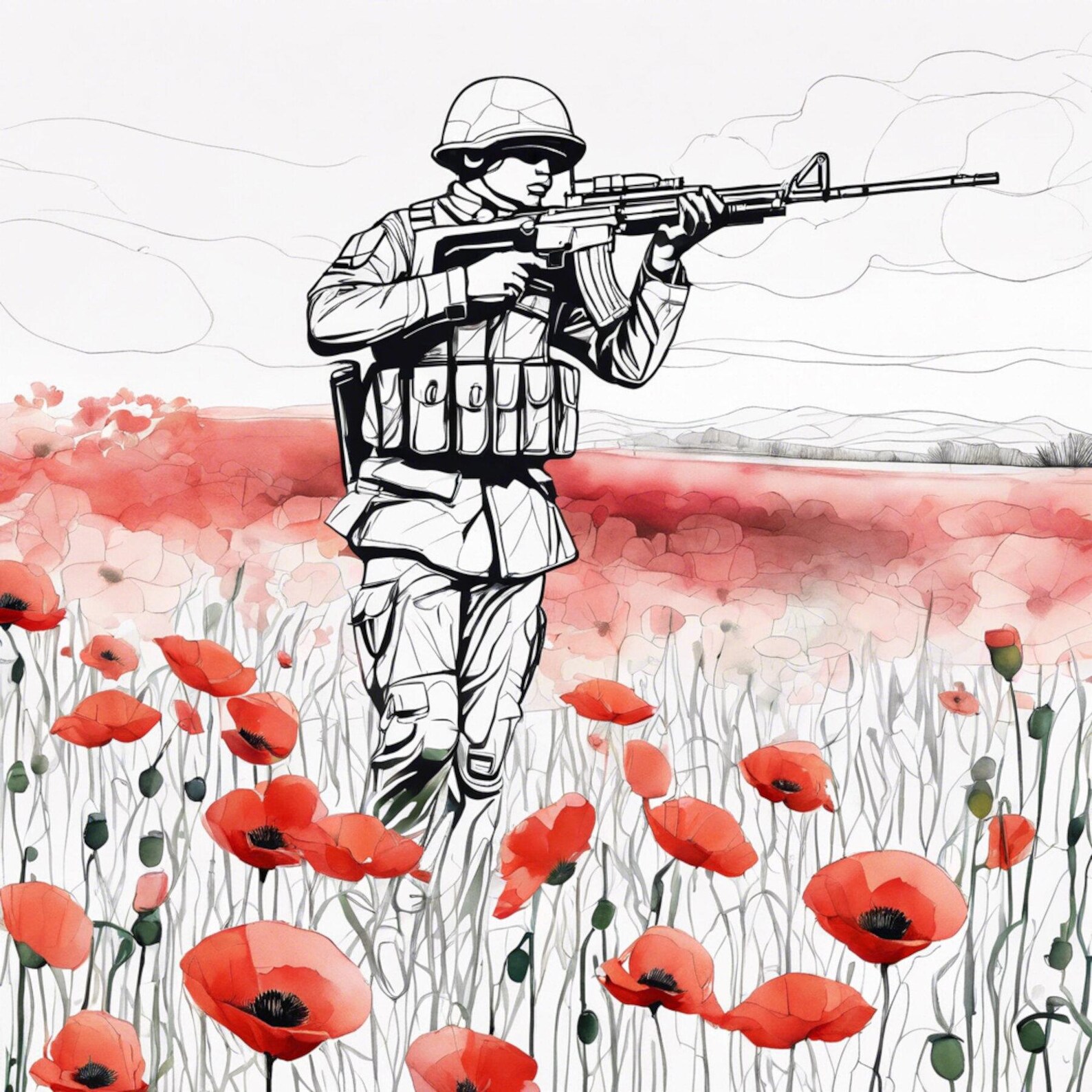 15 Remembrance Day Clipart JPG Files, Field of Poppies, WW1, WW2, We ...