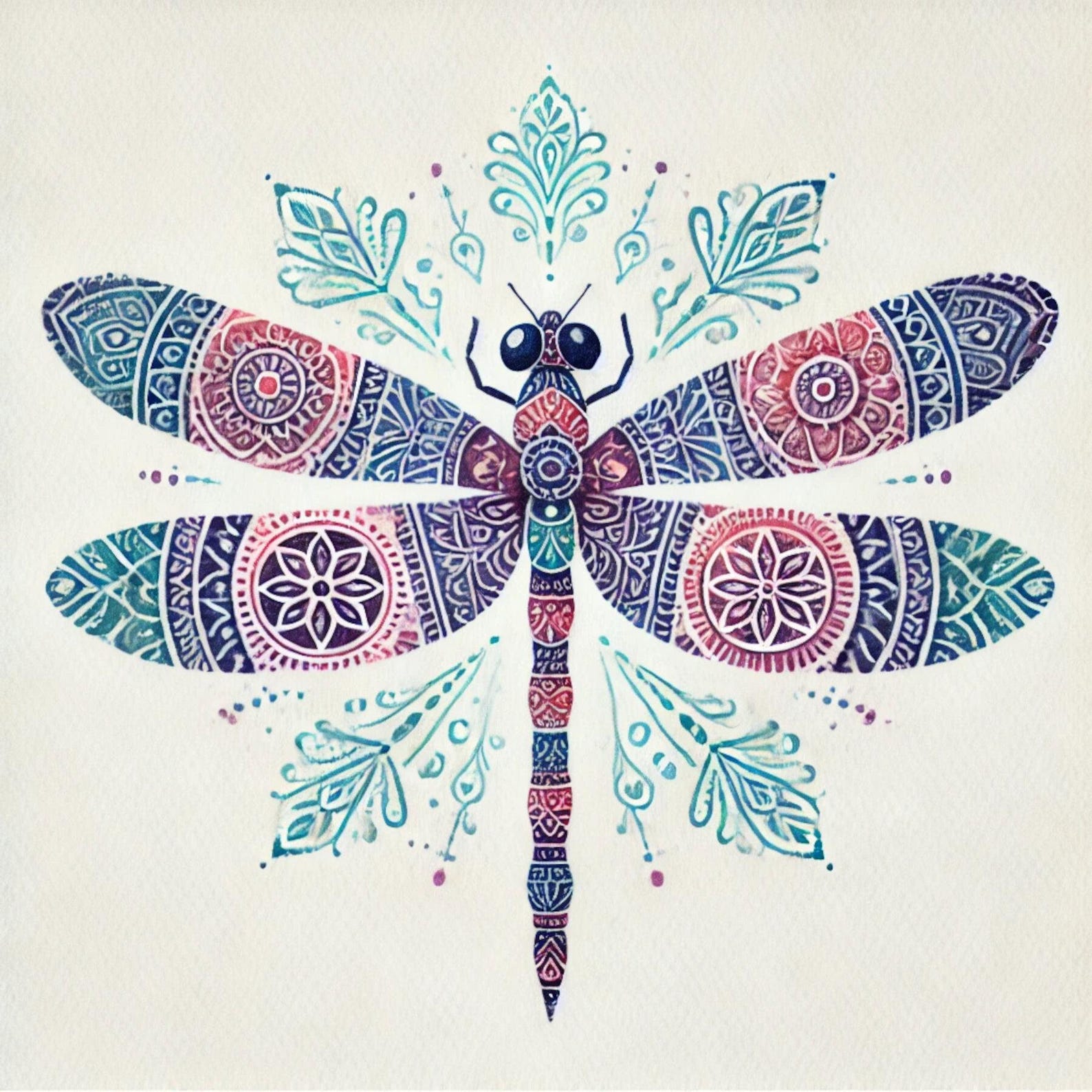 Dragonfly Patterns, Mandala Dragonflies, Intricate Wings, Geometric Art ...