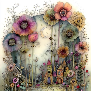 Whimsical Flowers, Fantasy Garden, Bloom Circle, Enchanted Floral ...