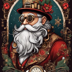 10 Steampunk Santa Images, Steampunk Clipart, Santa Clipart, Steampunk ...