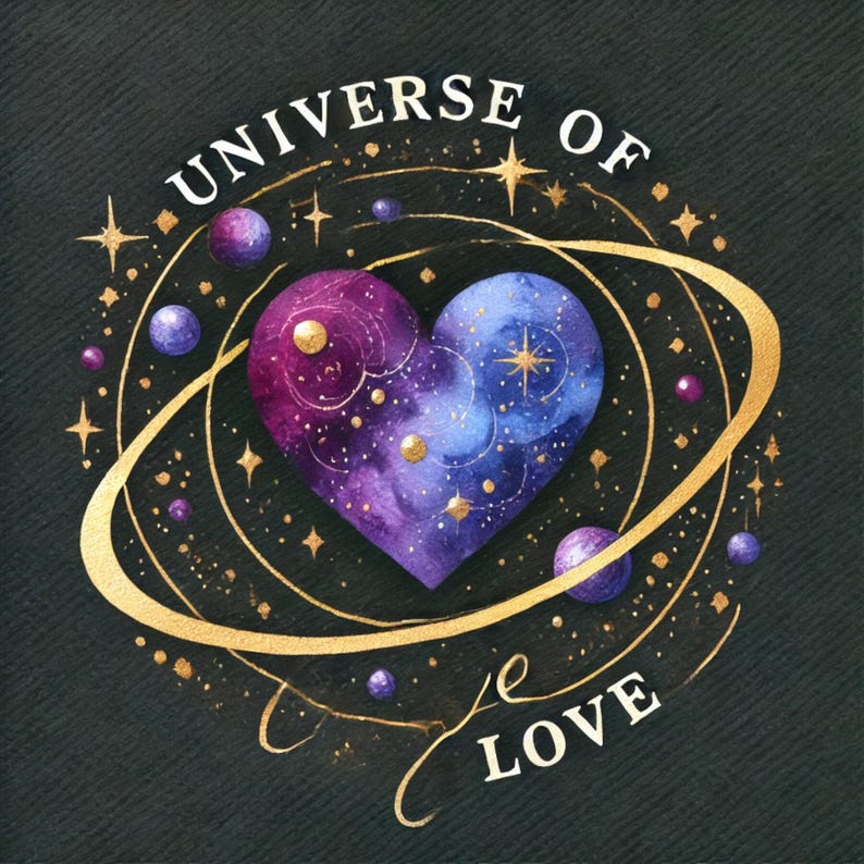 Galaxy of Love, Cosmic Heart Art, Galaxy Love Designs, Starry Romantic ...