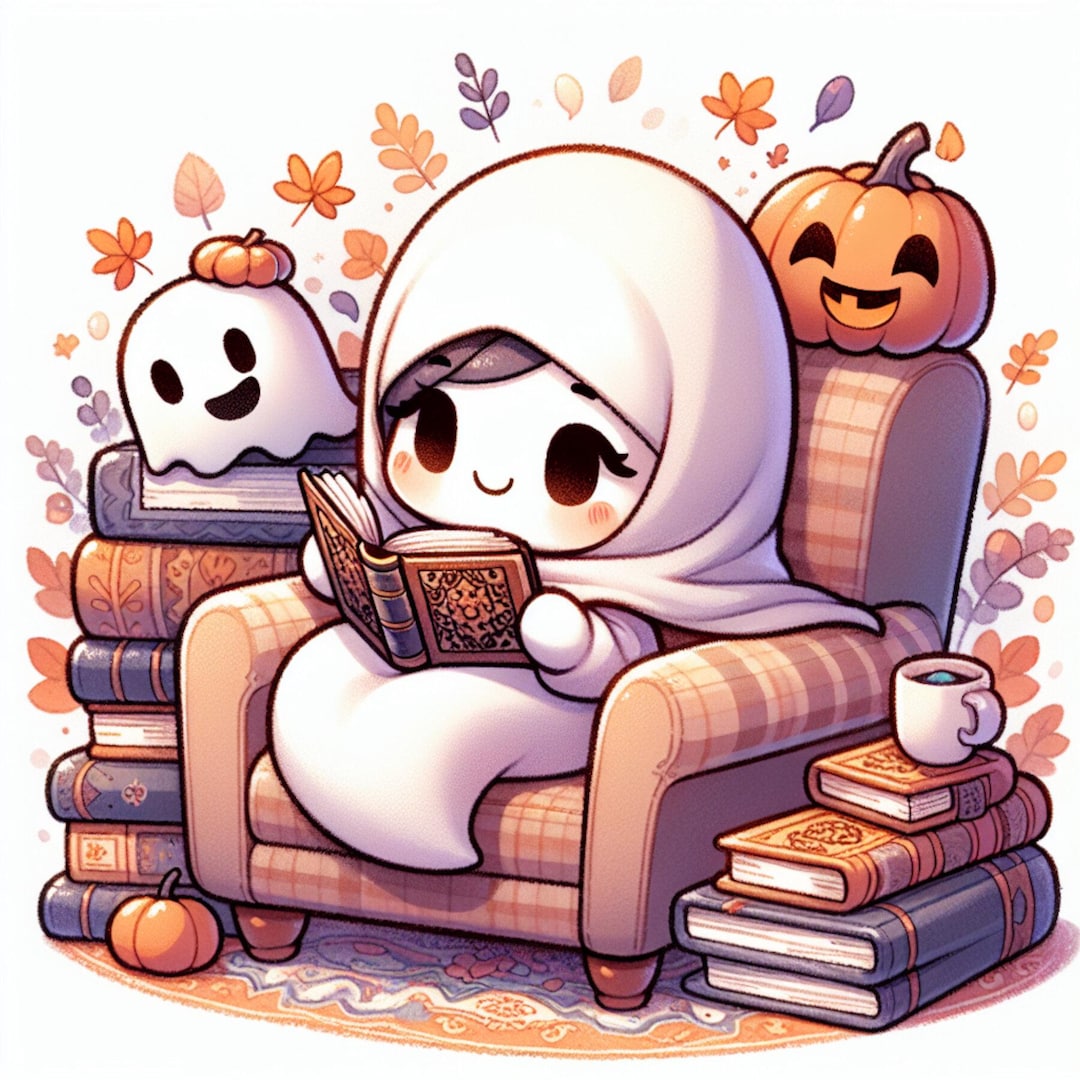 10 Ghosts Reading Books Clipart, Ghost Images, Ghost Clipart, Reading ...