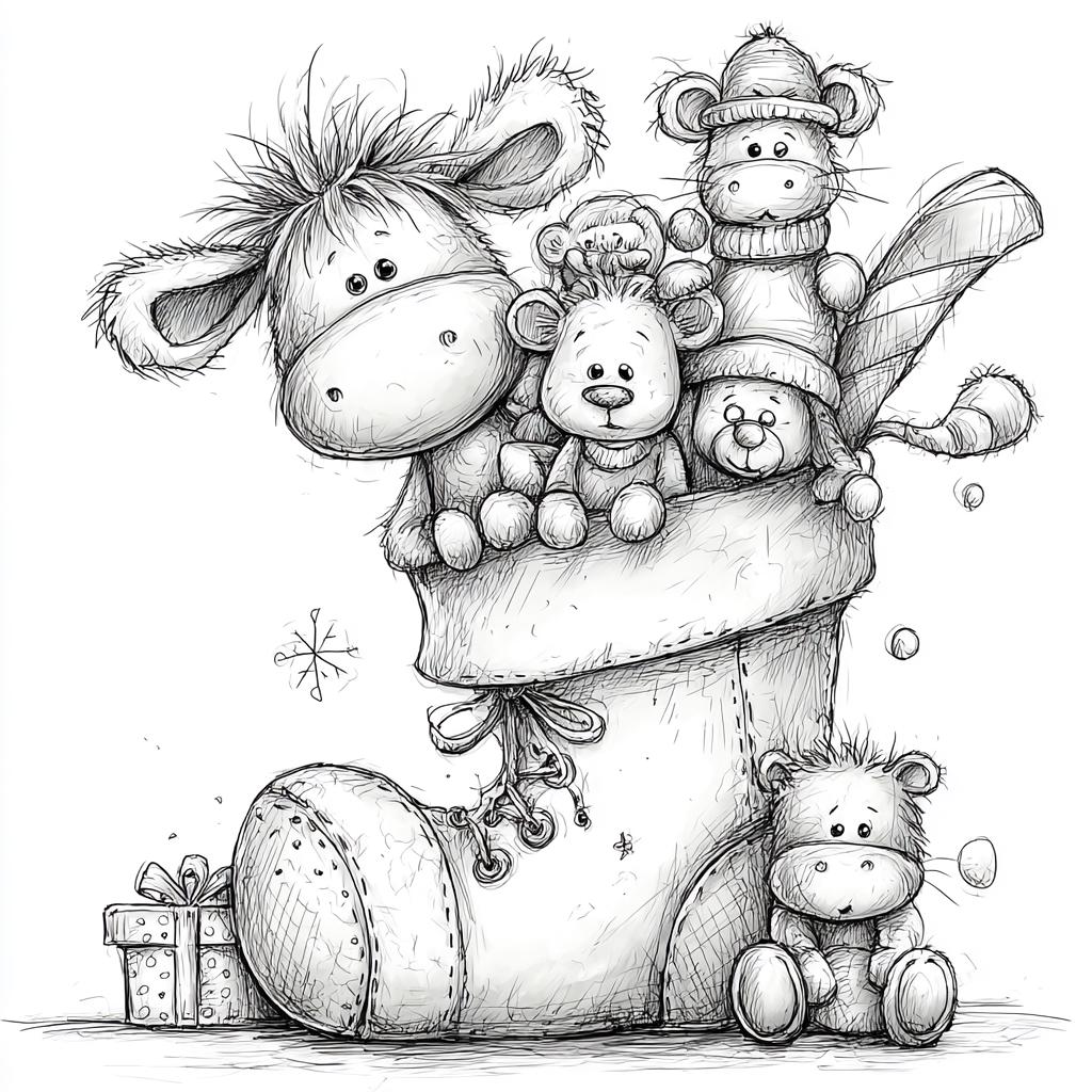 Christmas Boot, Holiday Toys, Festive Boot, Cute Animals, Xmas Stocking ...